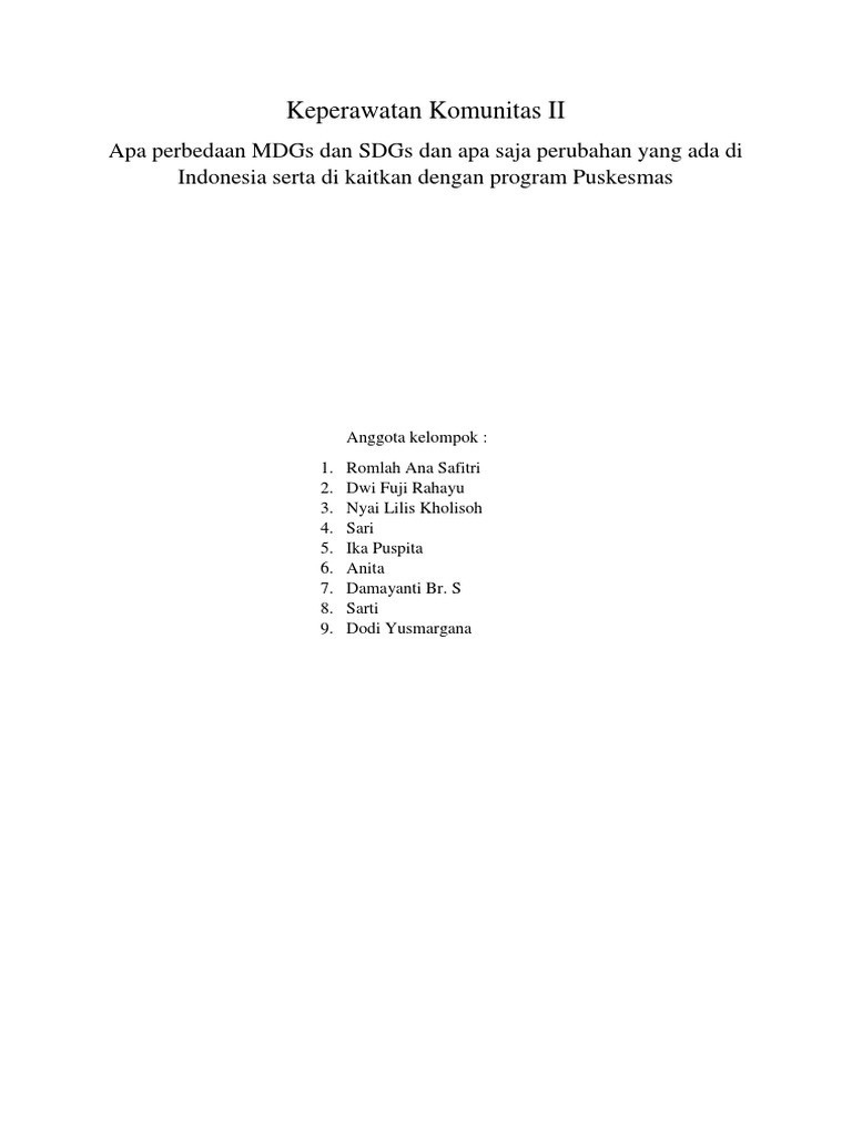 Keperawatan Komunitas II TUGAS 1 | PDF