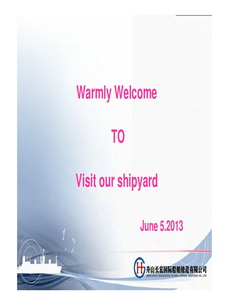 Zhoushan Changhong Shipyard Overview | PDF | Shipyard | Crane (Machine)