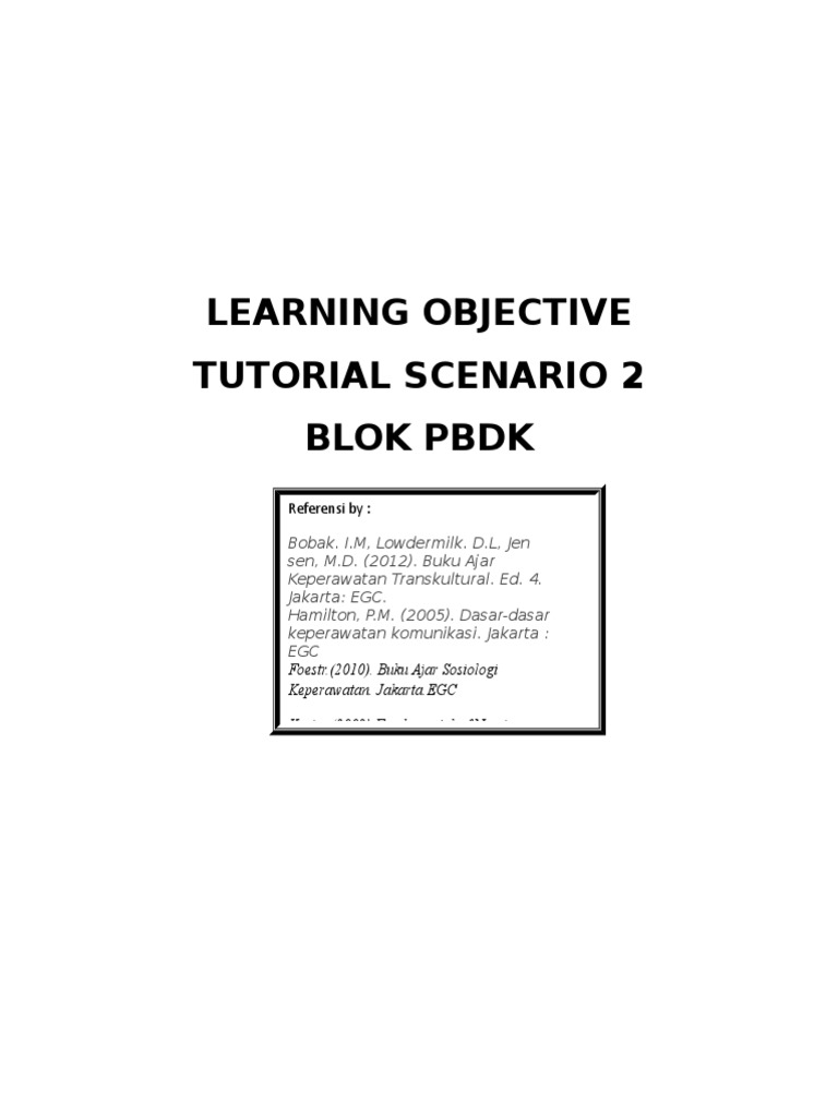 Learning Objective PBDK 2 | PDF