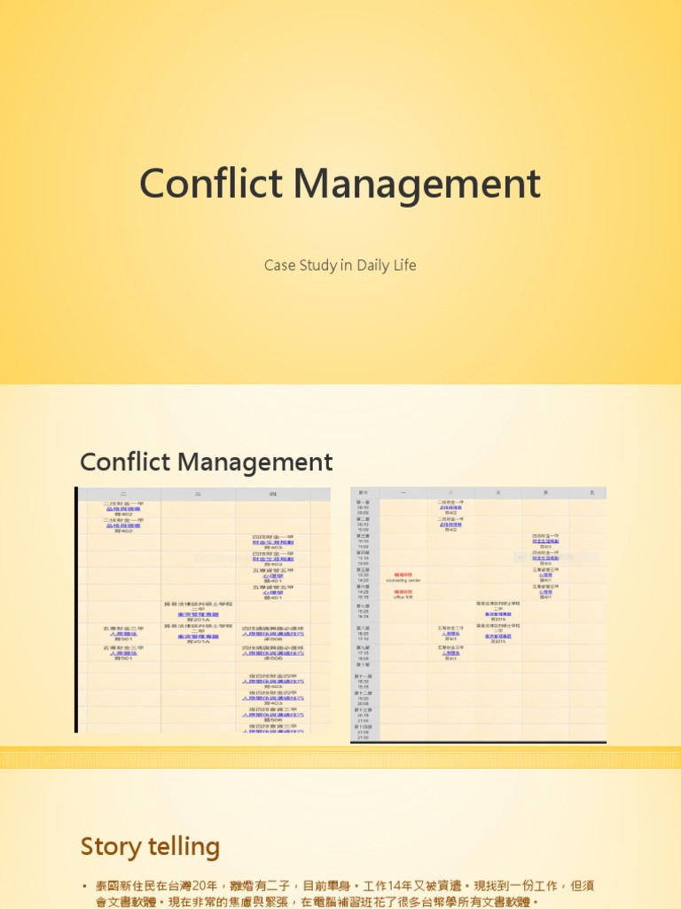 Conflict Management: Case Study in Daily Life | PDF