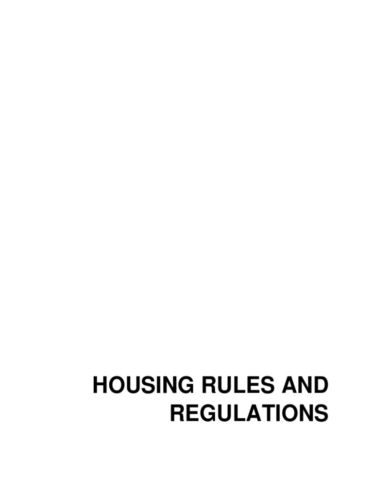 Housing Rules and Regulations | PDF | Squatting | Fee