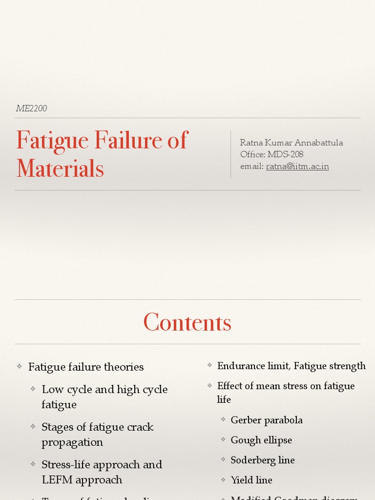 Fatigue Failure Theories and Analysis | PDF | Fatigue (Material ...