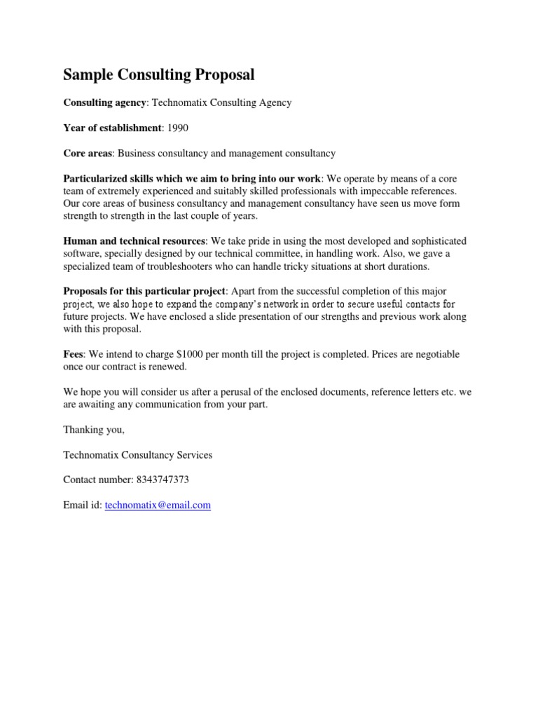 Sample Consulting Proposal | PDF