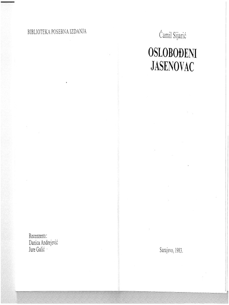 Camil Sijaric - Oslobodjeni Jasenovac | PDF