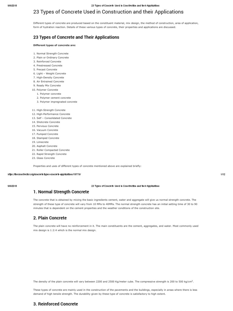 23 Types of Concrete Used in Construction and Their Applications XXX ...