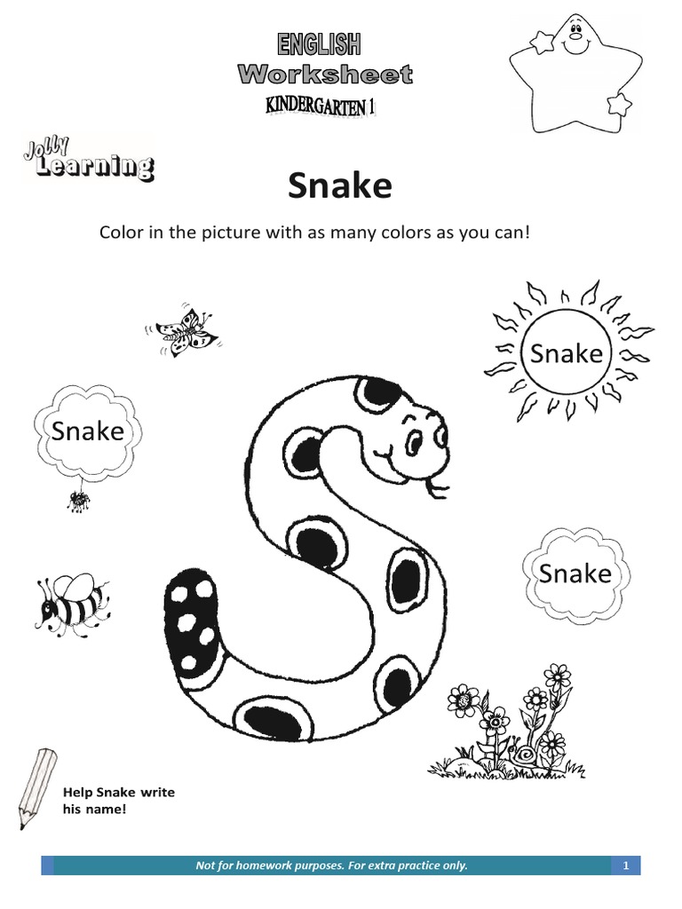 Snake Coloring Activity-Week 2 | PDF