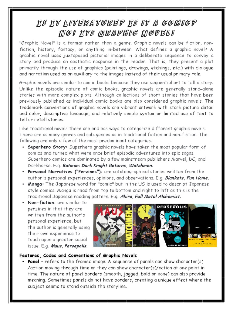 Graphic Novel Summary | PDF | Comic Book | Novels