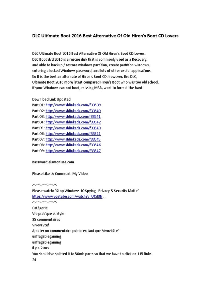 DLC Ultimate Boot 2016 | PDF | Booting | Usb Flash Drive