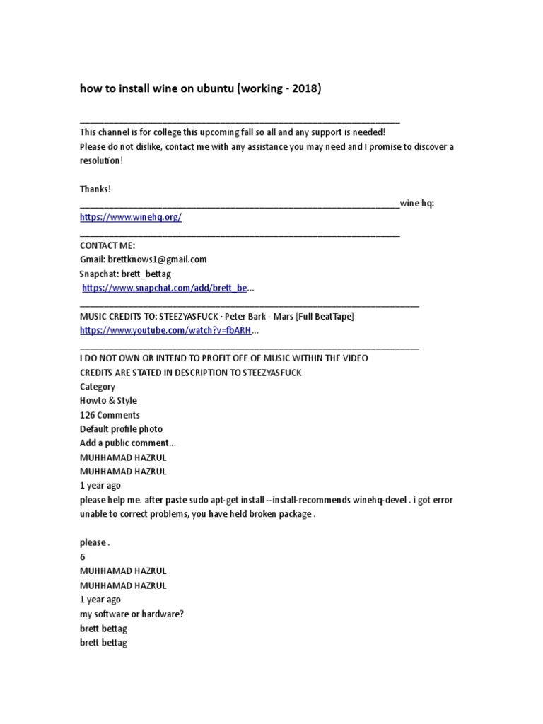 How To Install Wine | PDF | Ubuntu (Operating System) | Linux