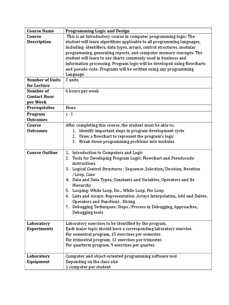Programming Logic and Design | PDF