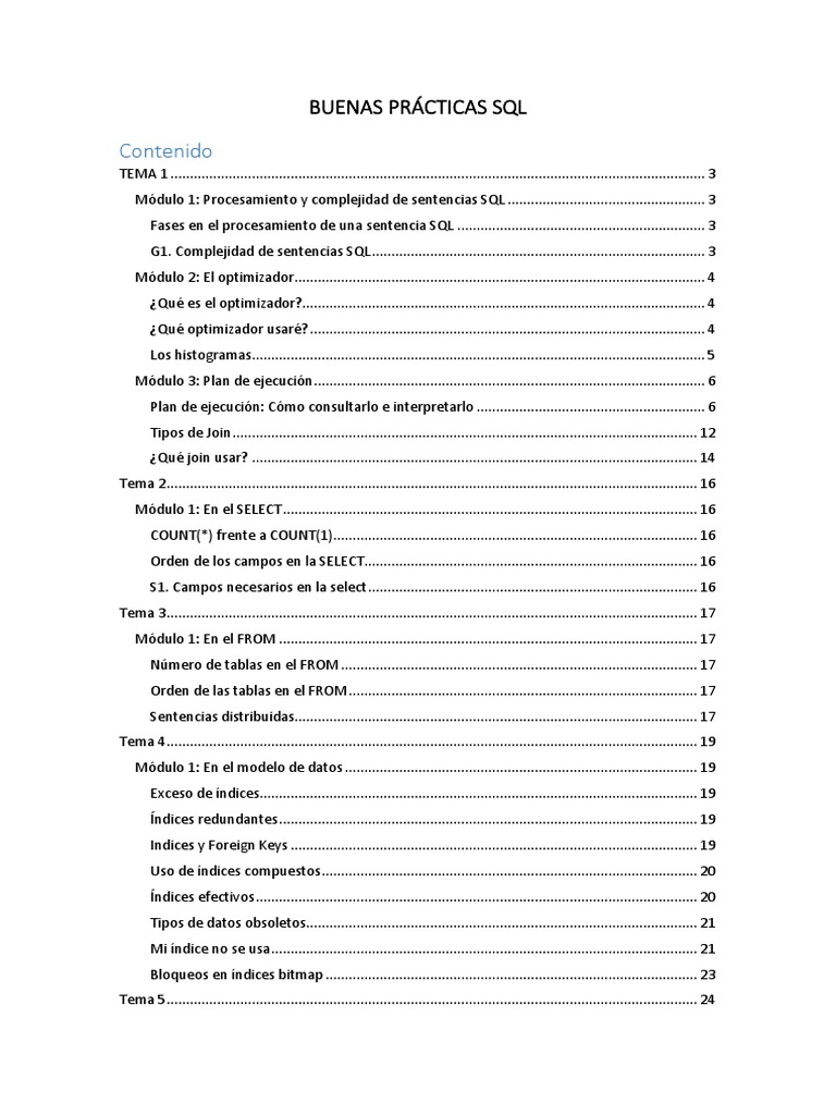 Buenas Prácticas SQL | PDF | SQL | Tabla (base de datos)