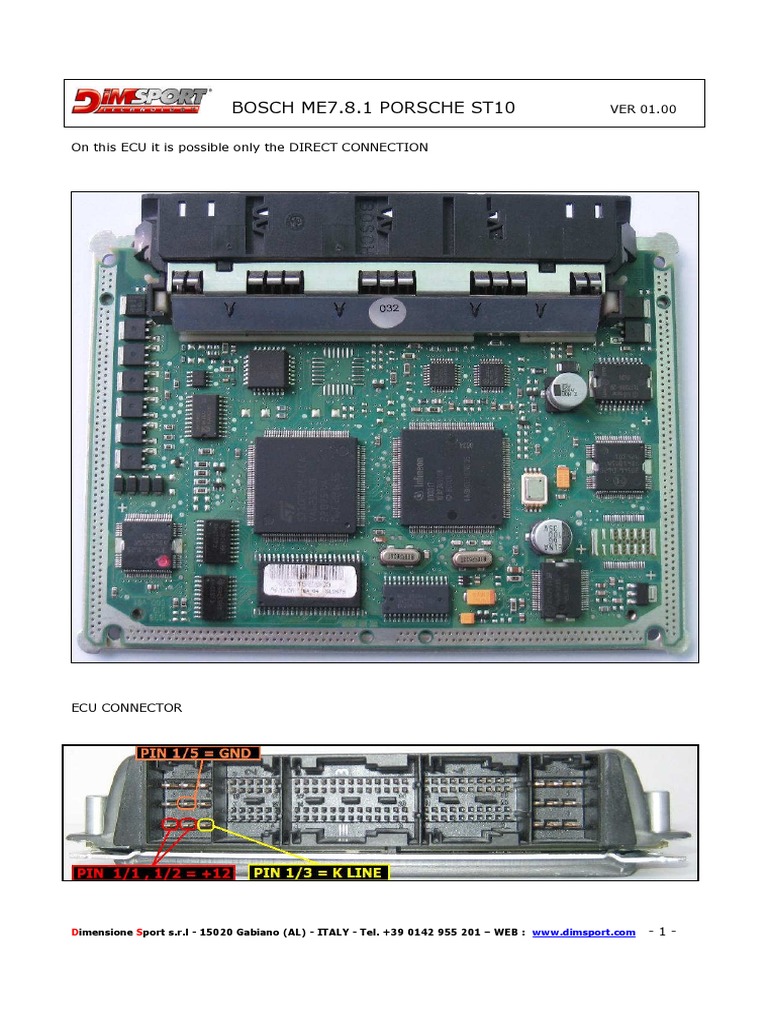 Bosch ME7.8.1 Porsche ECU Pinout | PDF