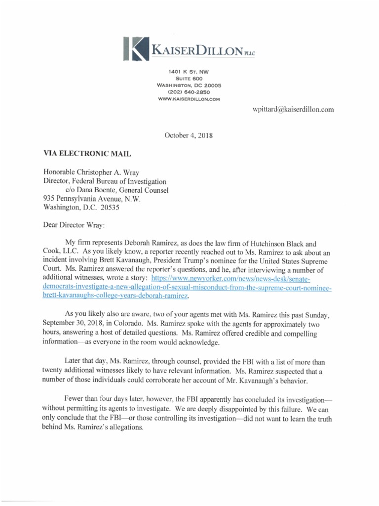Letter To FBI Director Christopher Wray | PDF
