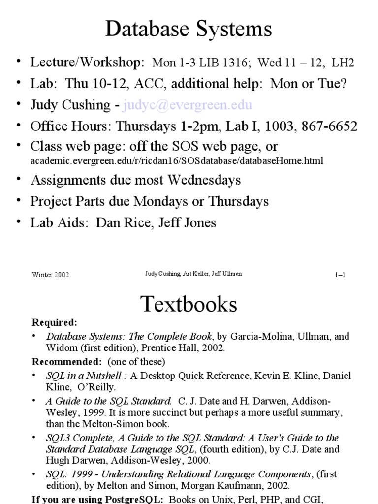 Slides01 Database Systems | PDF | Relational Database | Databases