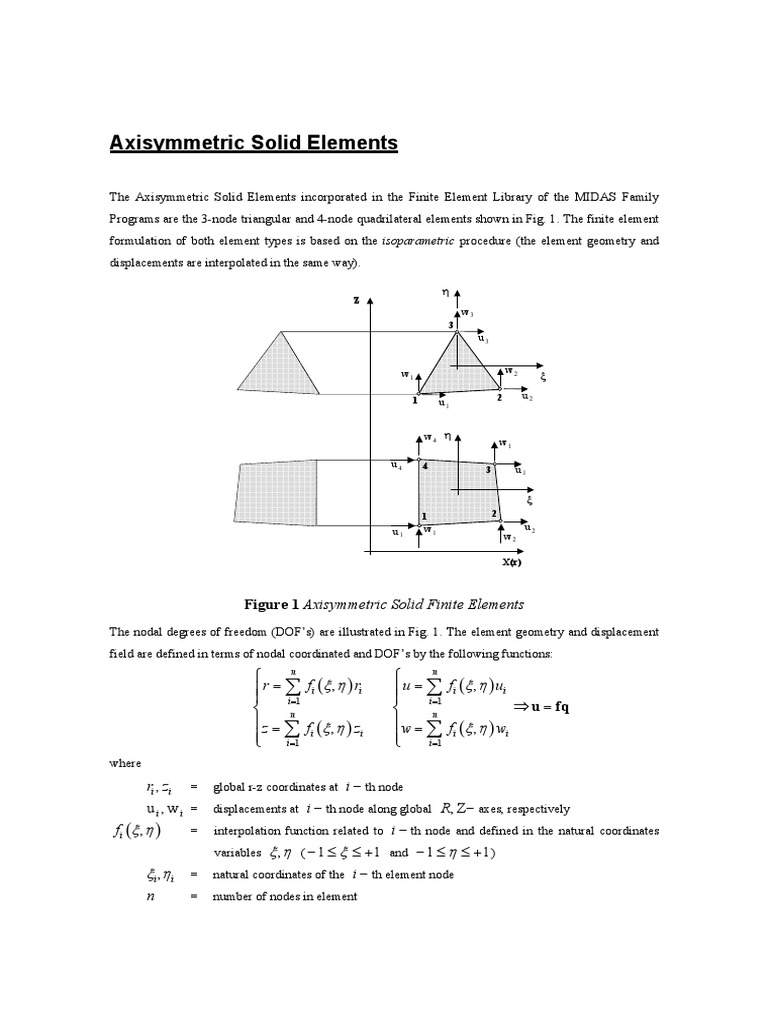 Axisymmetric Solid Elements: Formulation and Numerical Integration of 3-Node Triangular and 4 ...