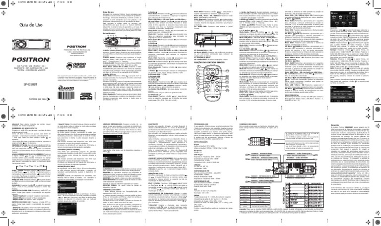 Manual Positron SP4330BT | PDF | DVD | Vídeo