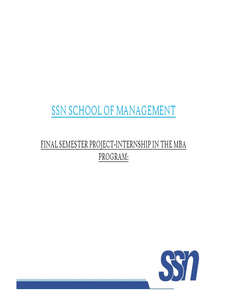 MBA Final Project Internship 2018 8 Dec 2017 PDF | PDF | Master Of ...