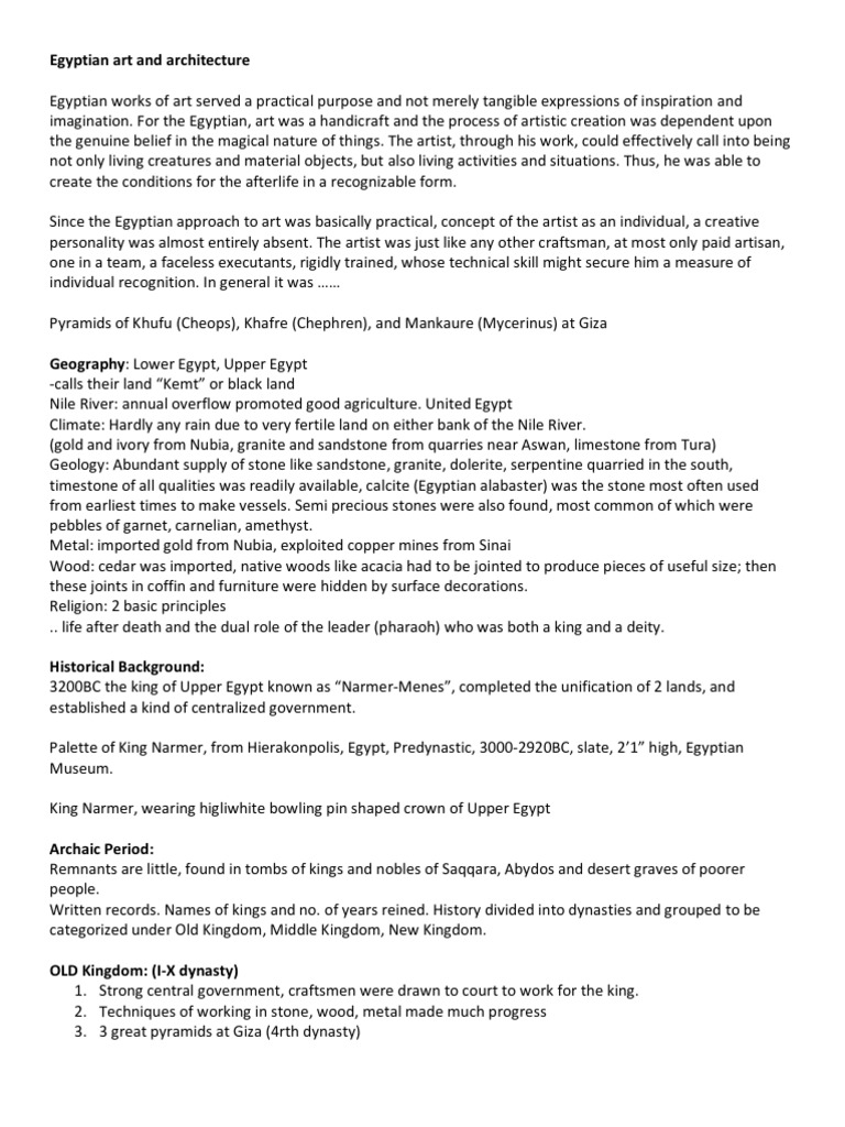 Egyptian Art and Architecture | PDF | Ancient Egypt | Relief