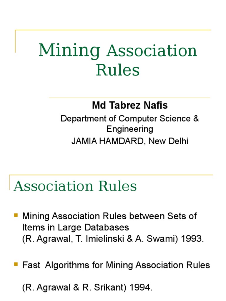 Mining: Association Rules | PDF | Data Management | Information Technology Management