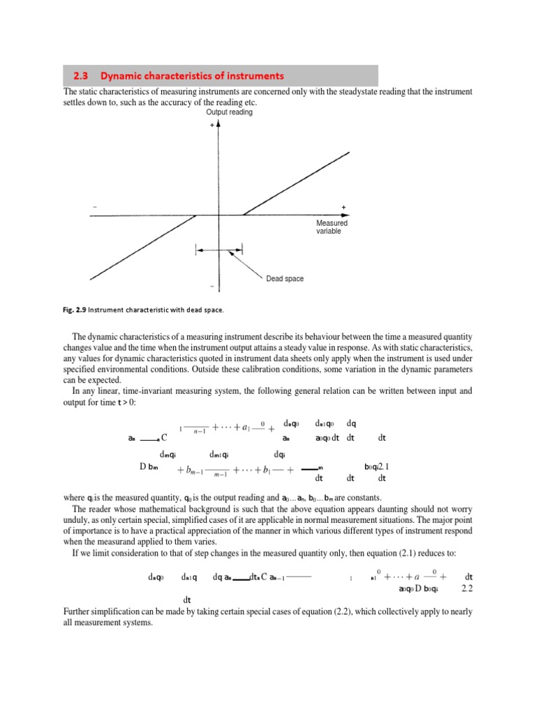 Dynamic Characteristics of Instruments | PDF | Measuring Instrument ...