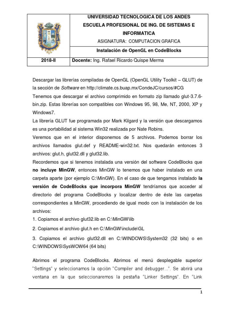 Guia Insta Laci On Open GL Code Blocks | PDF | Archivo de computadora | Microsoft Windows