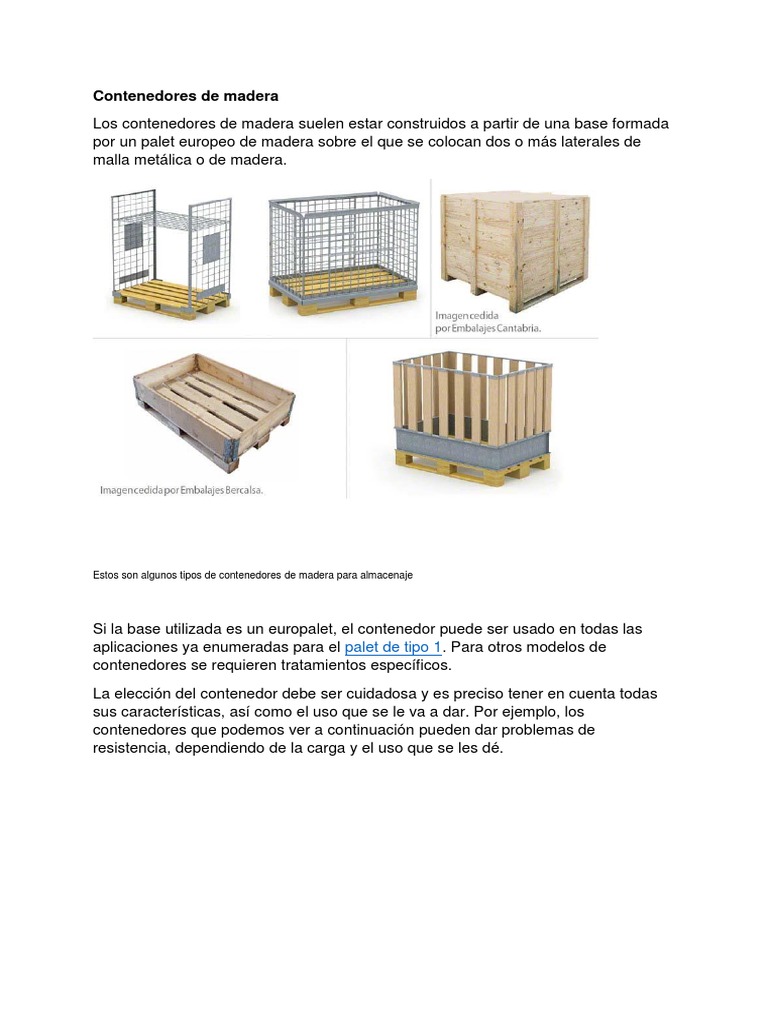 Tipos de Contenedores de Madera | PDF | Paleta | Robot