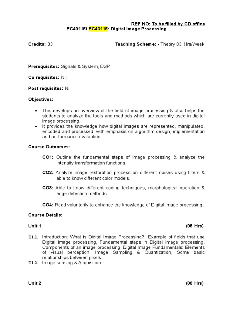Digital Image Processing - Final-1 | PDF | Data Compression | Digital Signal Processing