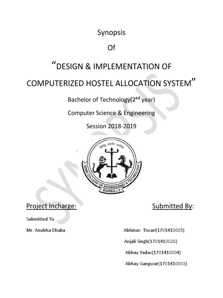 Design & Implementation of Computerized Hostel Allocation System | PDF | Scheme (Programming ...