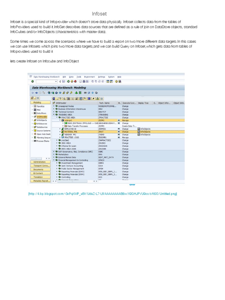 Infoset - Sap Bi, Sap BW | PDF | Digital Technology | Areas Of Computer ...