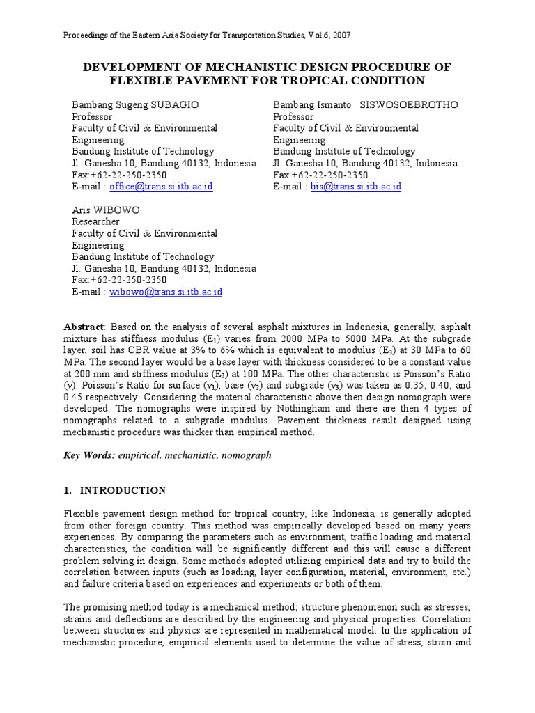 Development of Mechanistic Design Procedure of Flexible Pavement For ...