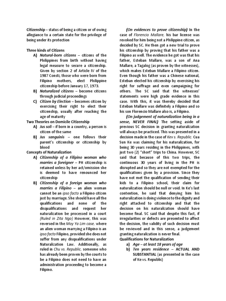 Citizenship, Family Code 1-25 | PDF | Naturalization | Citizenship