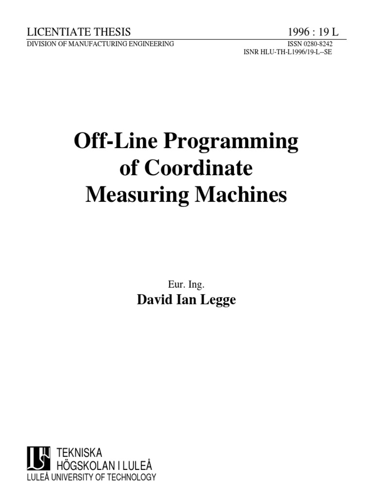 Off-Line Programming of CMM | PDF | Computer Aided Design | 3 D Modeling
