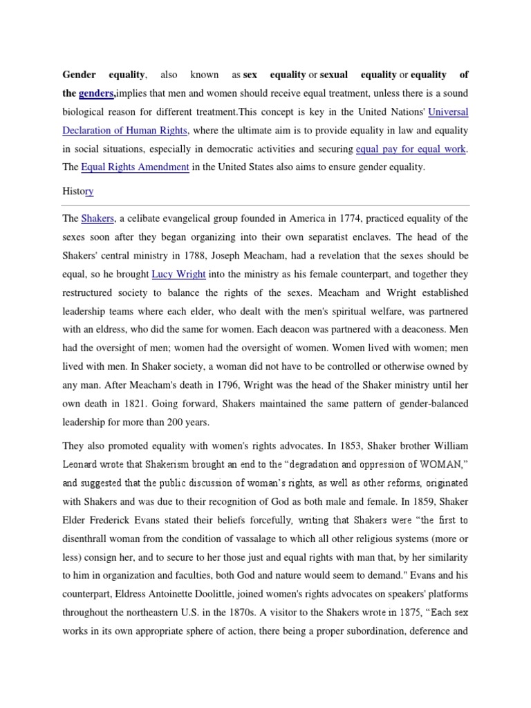 Genders: Universal Declaration of Human Rights Equal Pay For Equal Work ...