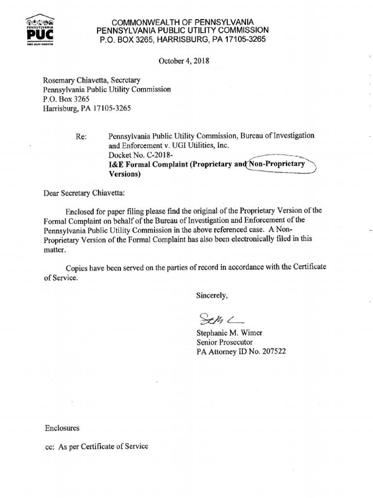 PUC Complaint Against UGI | PDF