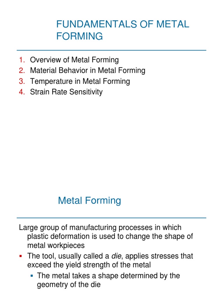 Slide 5 Metal Forming Intro | PDF | Deformation (Engineering ...