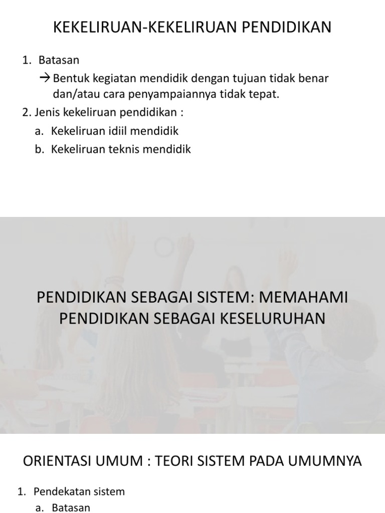 Kekeliruan-Kekeliruan Pendidikan | PDF