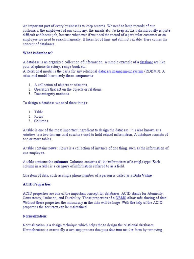 Understanding Database Design Basics | PDF | Databases | Relational Database