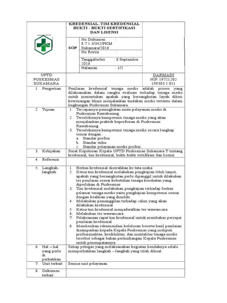Sop Kredensial | PDF