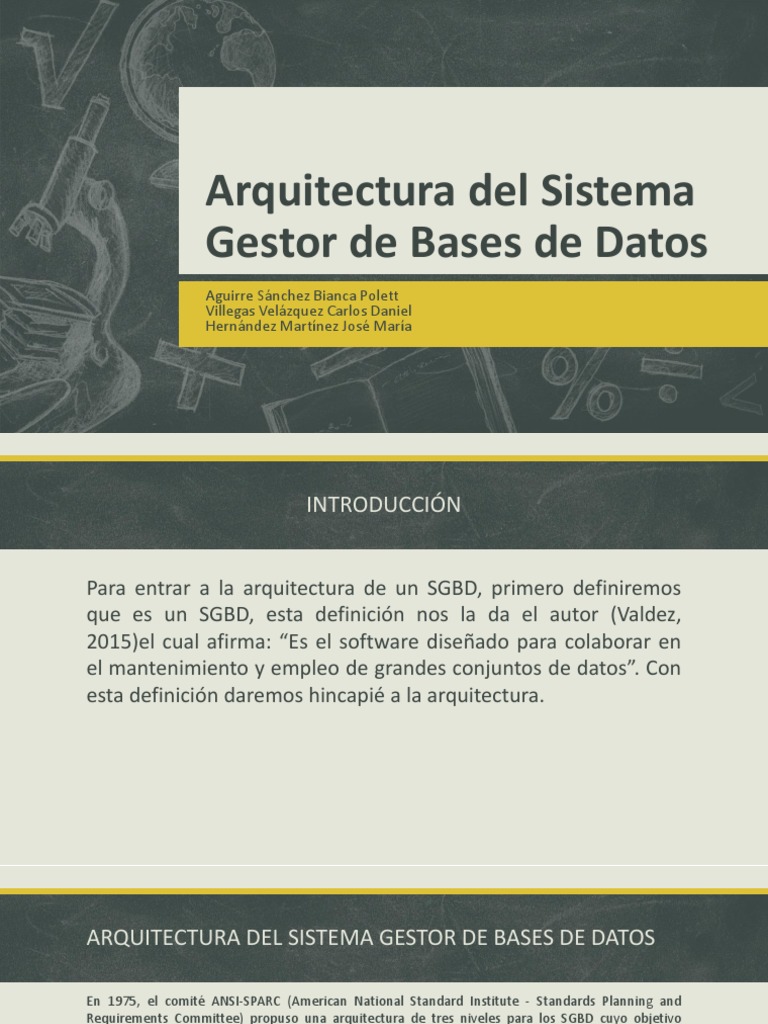 Arquitectura Del Sistema Gestor de Bases de Datos | PDF | Bases de ...