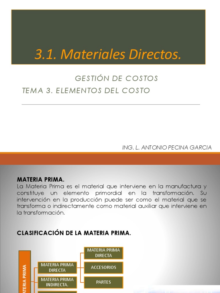 3.1 Materiales Directos | PDF | Inventario | Economias