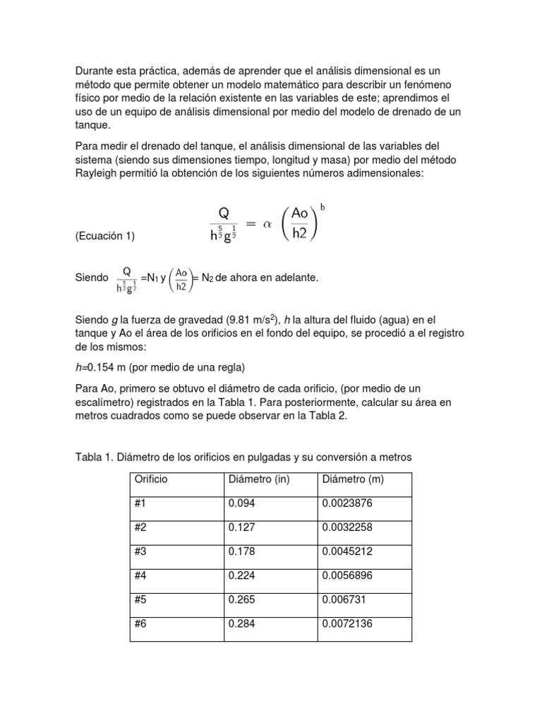 Análisis Dimensional UPIBI Bioingeniería , Reporte de práctica | PDF ...