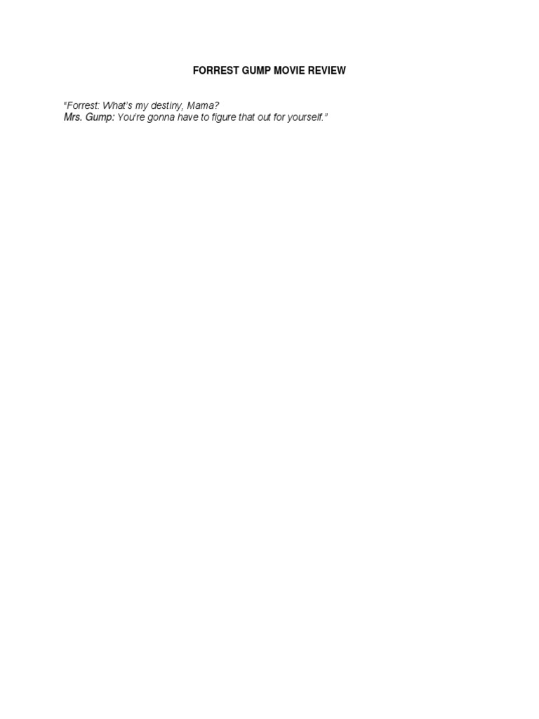Forrest Gump Movie Review Insights | PDF