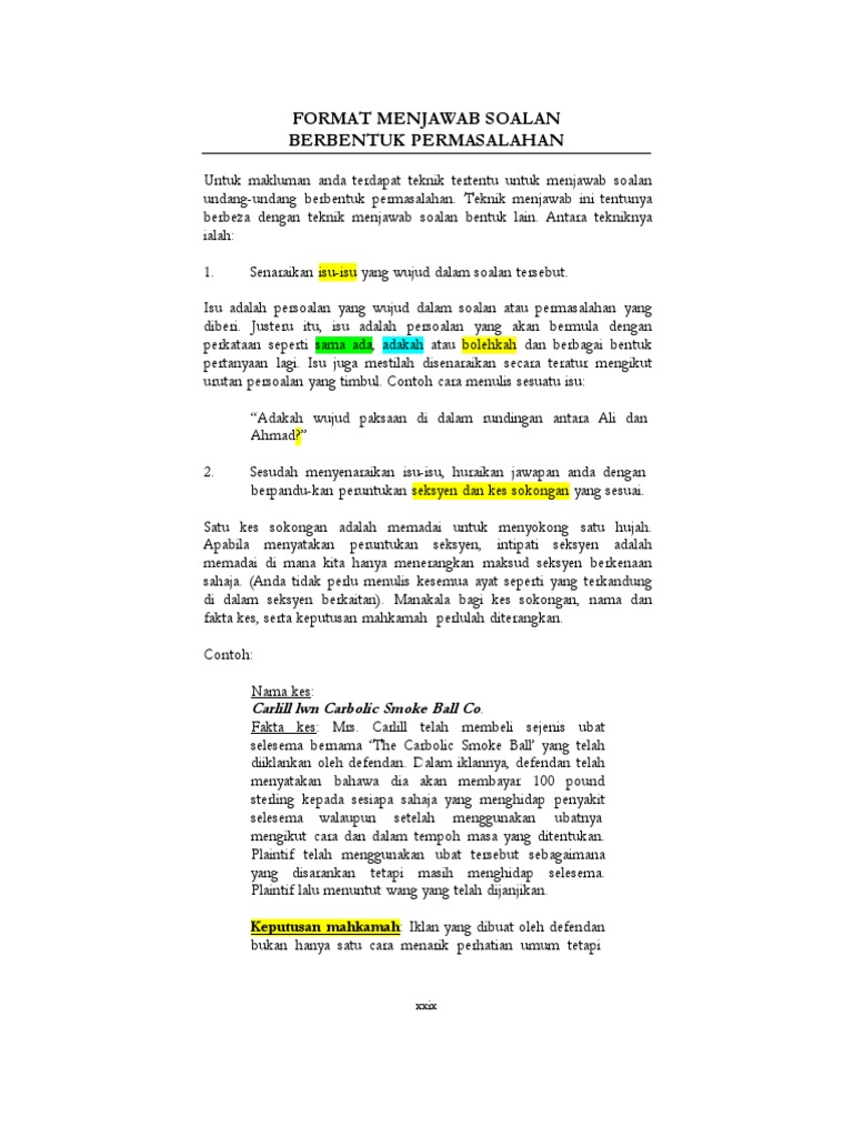 Format Menjawab Soalan Berbentuk Permasalahan | PDF