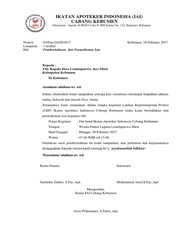 Surat Pemberitahuan | PDF