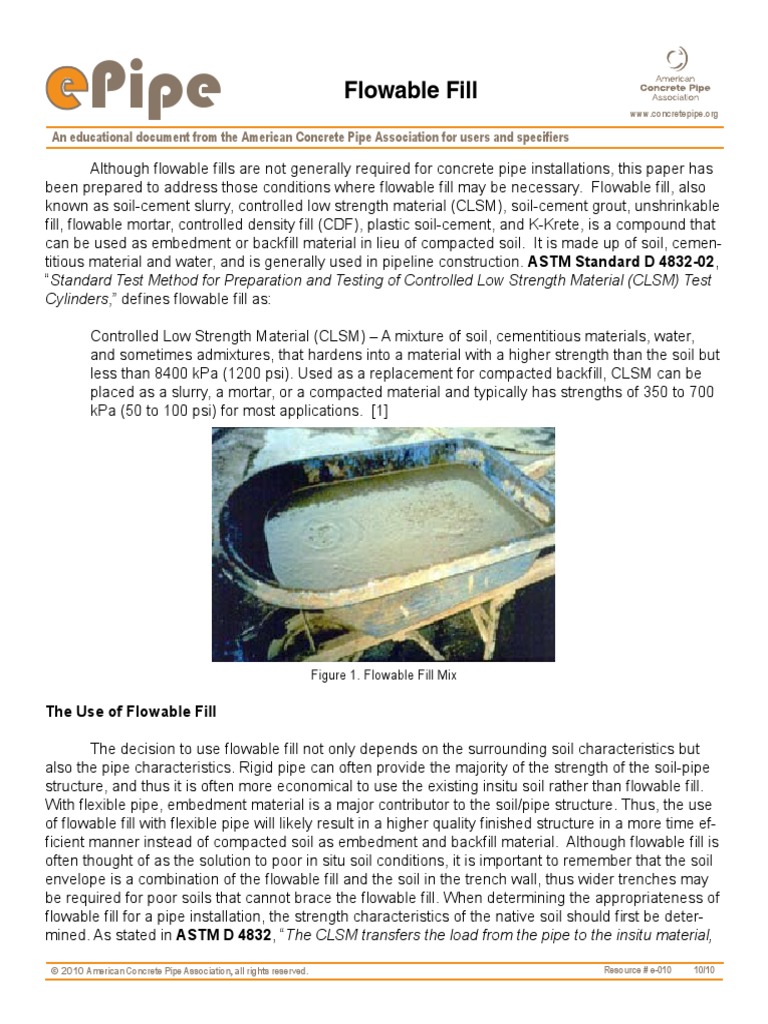 Cylinders," Defines Flowable Fill As | PDF | Fly Ash | Concrete