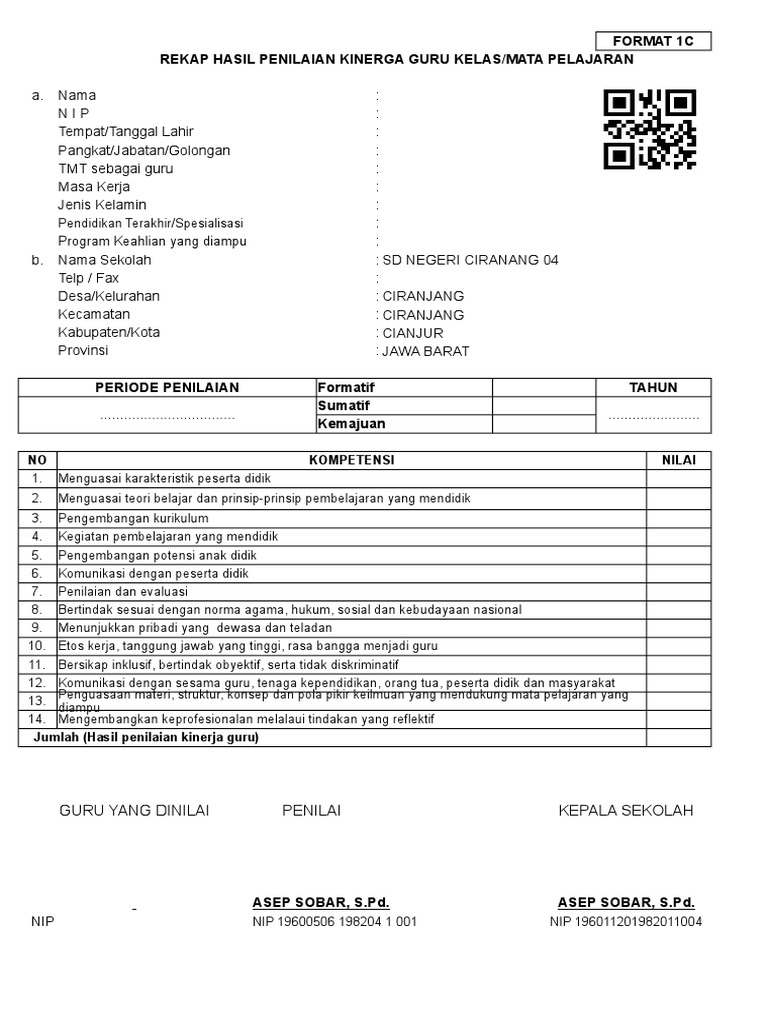Format PKG Guru Kelas Terbaru 2025 | PDF