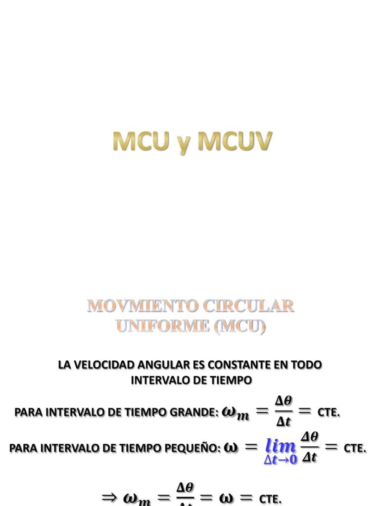 Fórmulas de Velocidad Angular en MCUV | PDF | Frecuencia | Física