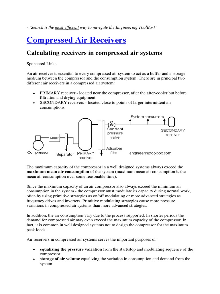 Calculating Receivers in Compressed Air Systems | PDF | Pressure ...
