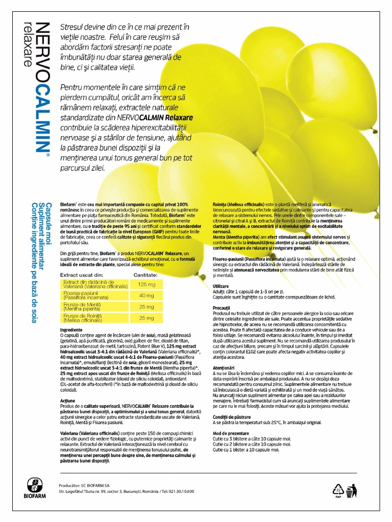 Nervocalmin Relaxare PDF | PDF