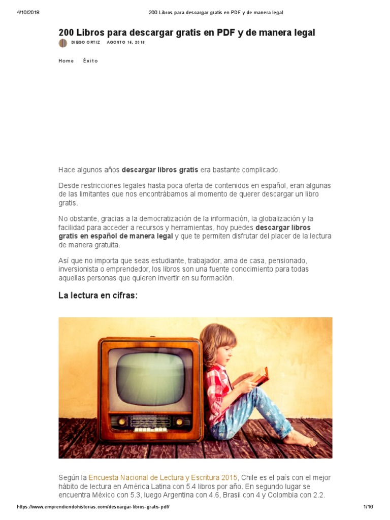 200 Libros para Descargar Gratis en PDF y de Manera Legal | PDF ...